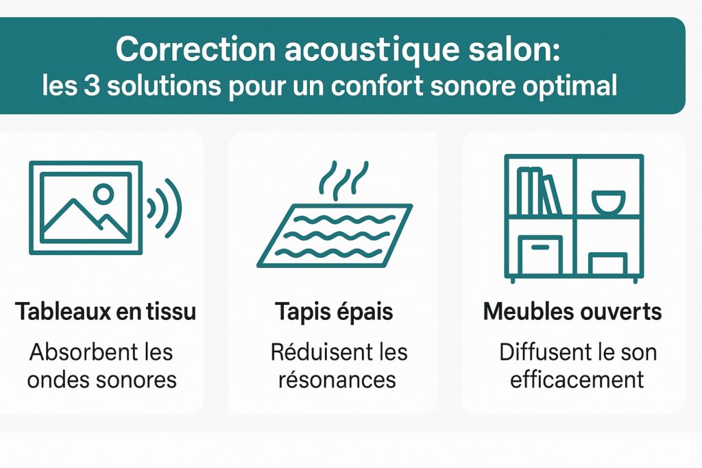 Correction acoustique salon, 3 solutions pour un confort sonore optimal